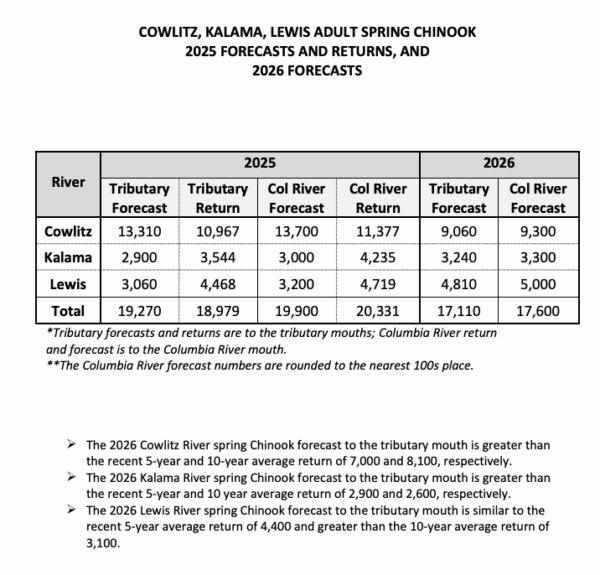 2026's First Salmon Forecast Out: 147,300 Upriver Columbia Springers